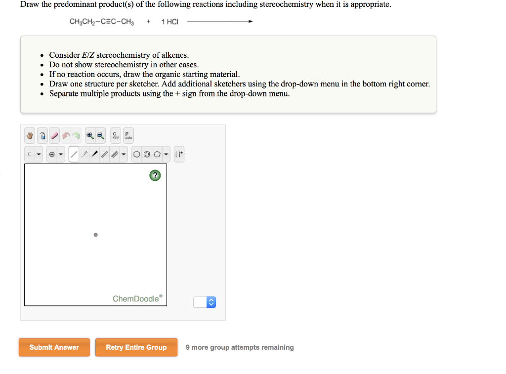 Solved Draw the predominant product(s) of the following | Chegg.com