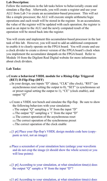 Solved Lab Description Follow the instructions in the lab | Chegg.com