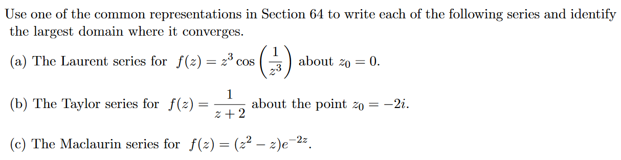 Solved Use one of the common representations in Section 64 | Chegg.com