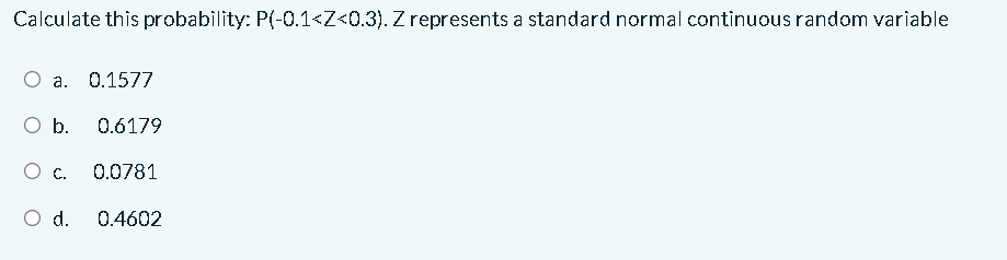 Solved Calculate this probability: P(-0.1 | Chegg.com
