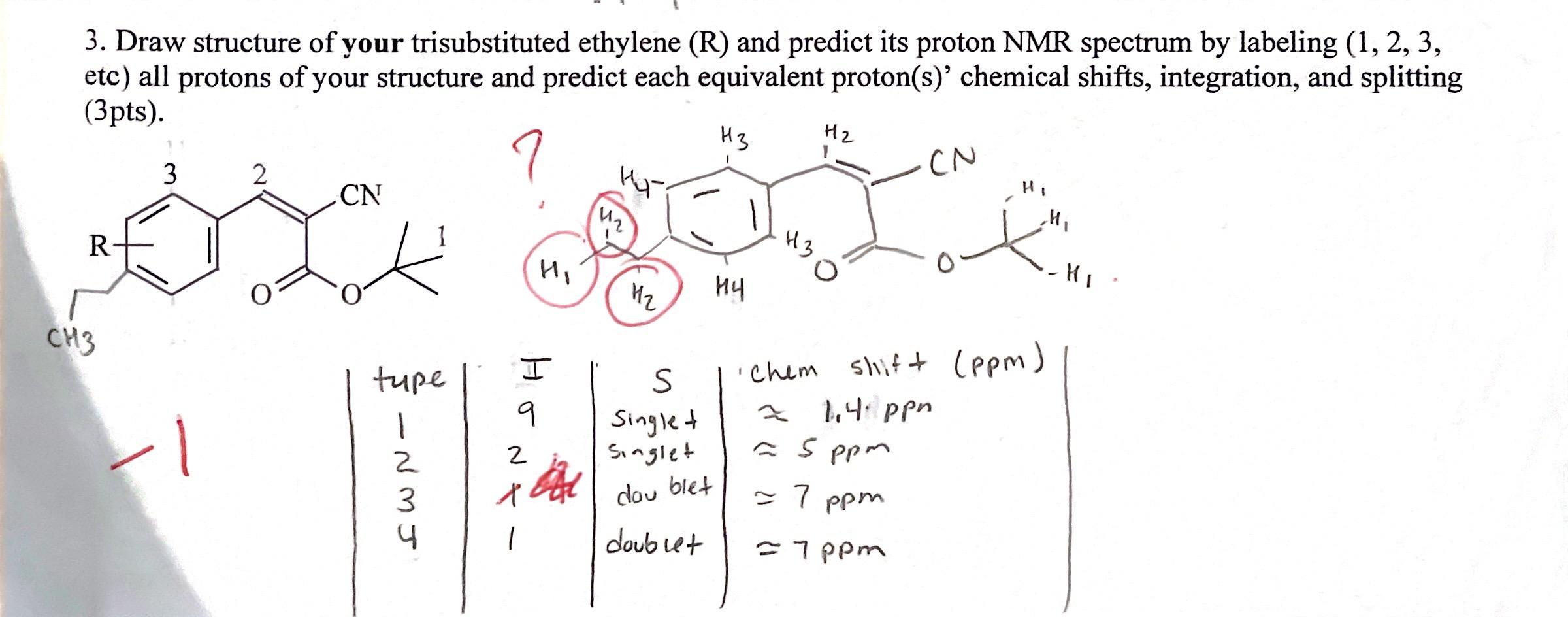 Solved 3. Draw structure of your trisubstituted ethylene (R) | Chegg.com
