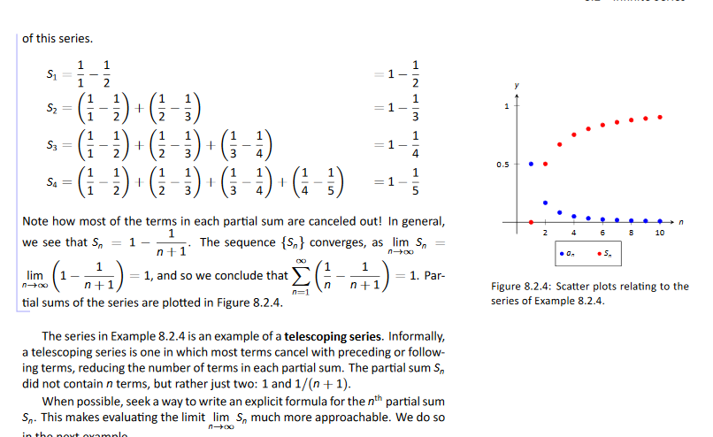 Solved Telescoping series Example 8.2.4 Evaluate the sum Ź | Chegg.com