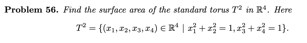 Solved Problem 56. Find the surface area of the standard | Chegg.com