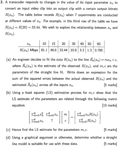 Solved an 2. A transcoder responds to changes in the value | Chegg.com