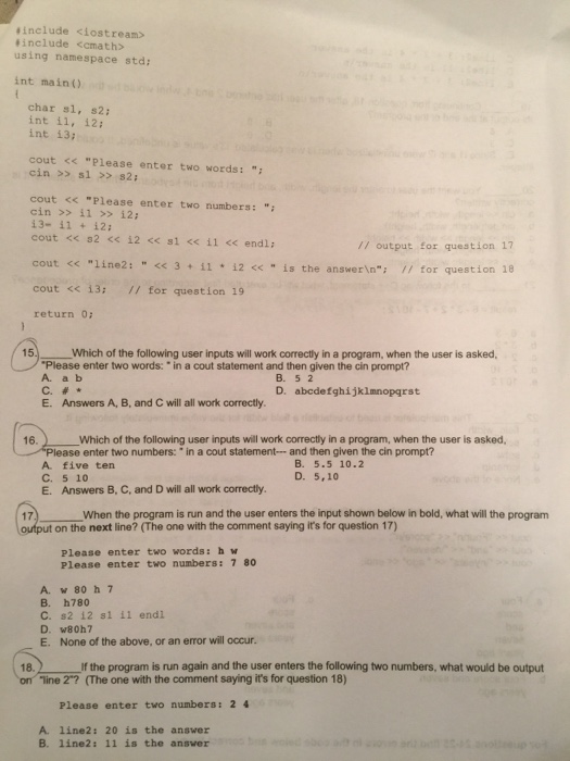 Solved include include using namespace std: int main) char | Chegg.com