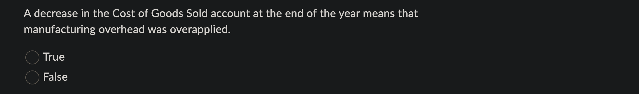 Solved A decrease in the Cost of Goods Sold account at the | Chegg.com