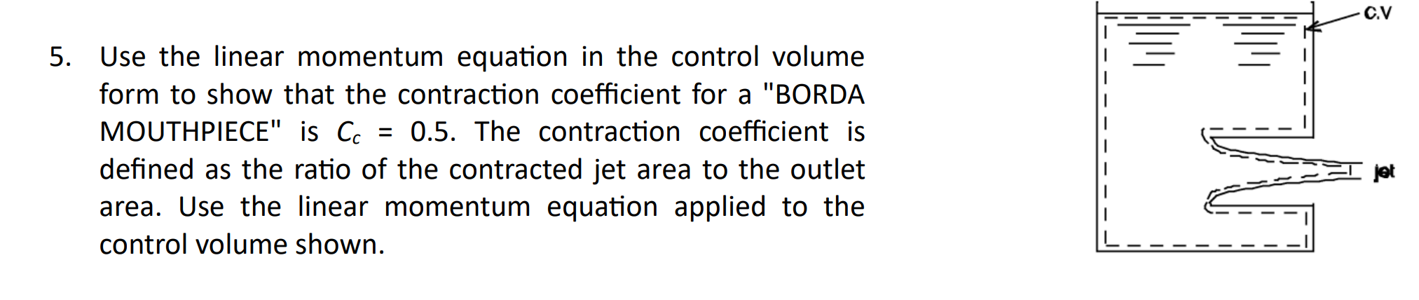 Solved 5. Use the linear momentum equation in the control | Chegg.com