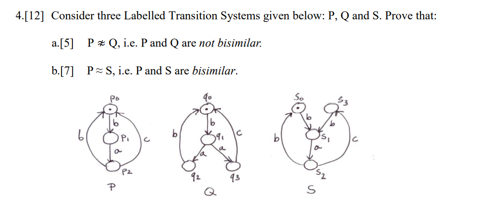 Solved .[12] Consider three Labelled Transition Systems | Chegg.com