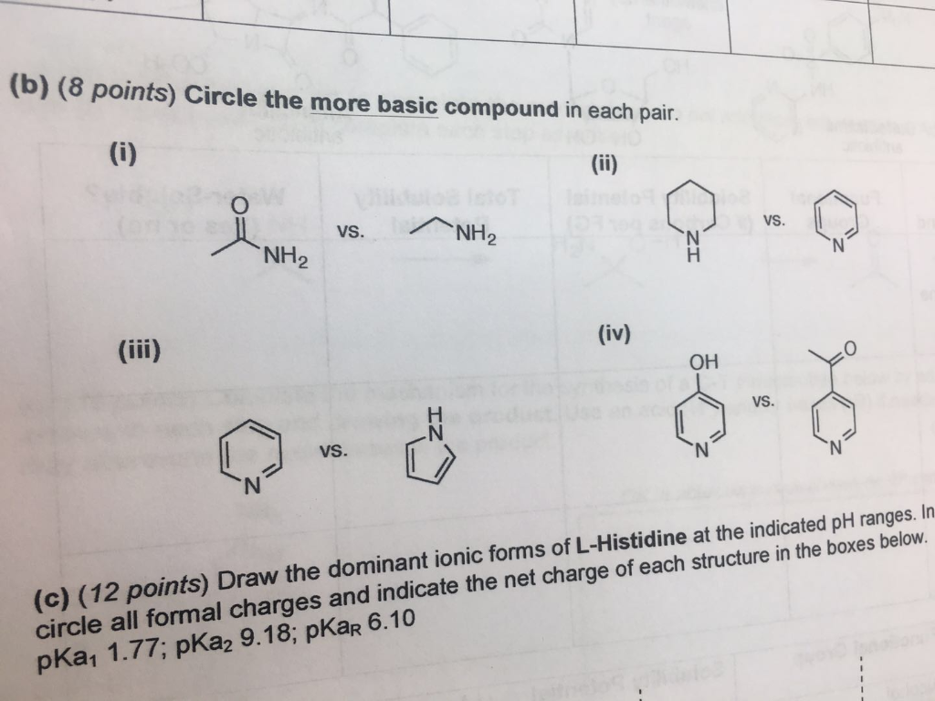 Solved choose the most basic compound in each pair and | Chegg.com