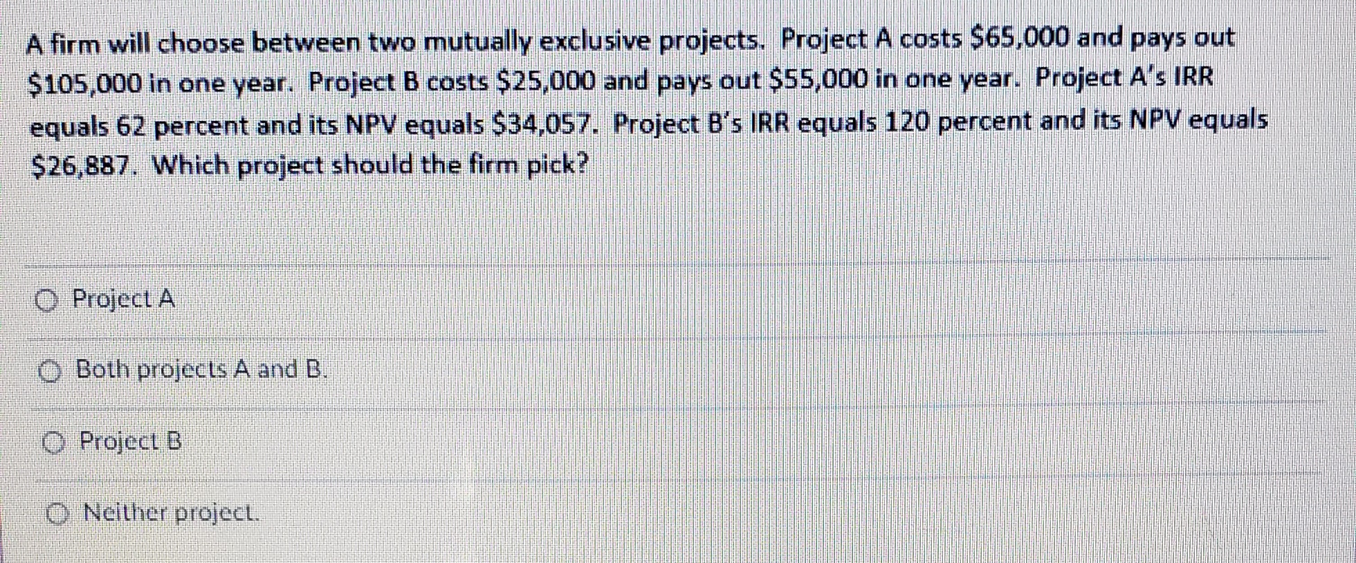 Solved A firm will choose between two mutually exclusive | Chegg.com