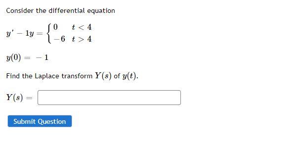 Solved Consider the differential equation g' - 1g ſo 1-6 t> | Chegg.com Solved Consider the differential equation g' - 1g ſo 1-6 t> | Chegg.com