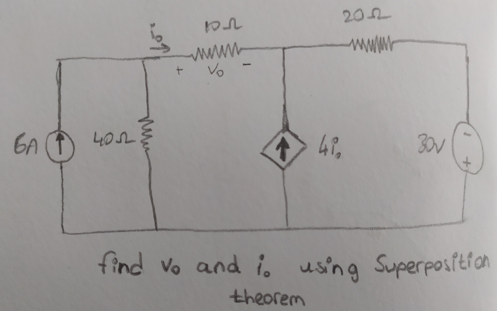 Solved 20.12 lon www vo + GA (A 402& Mu 1 41, 30V find vo | Chegg.com