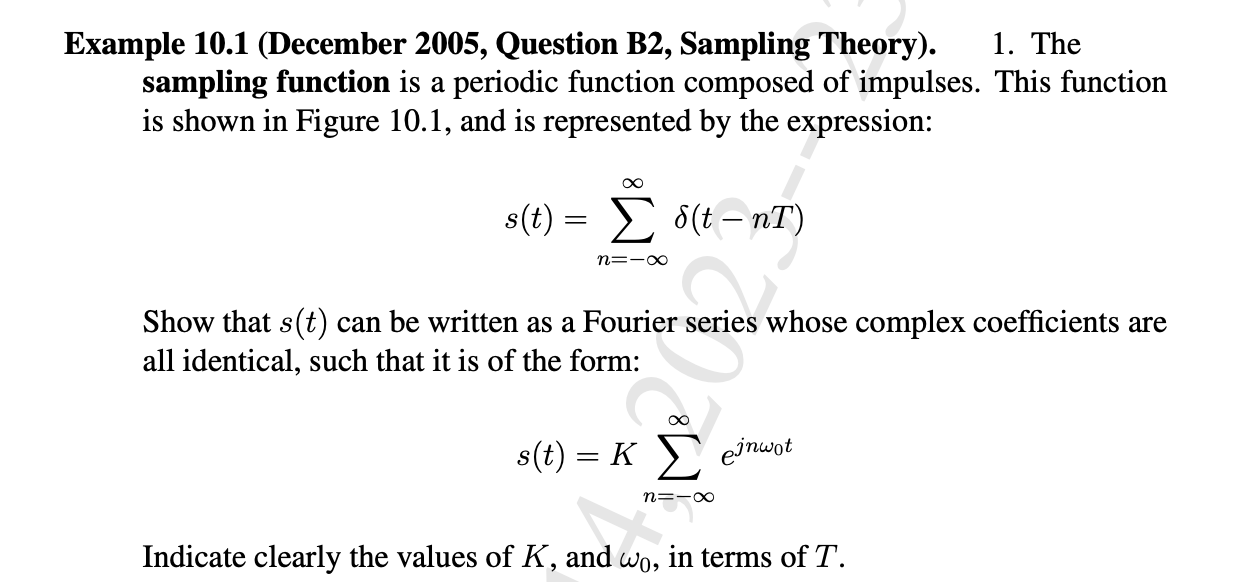 Solved Example 10.1 (December 2005, Question B2, Sampling | Chegg.com