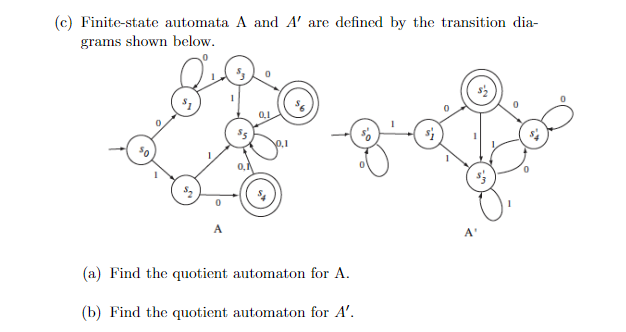 C Finite State Automata A And A′ Are Defined By The