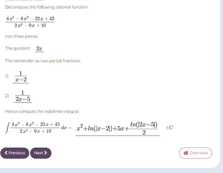 Solved Decompose the following rational function | Chegg.com