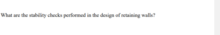 Solved What are the stability checks performed in the design | Chegg.com