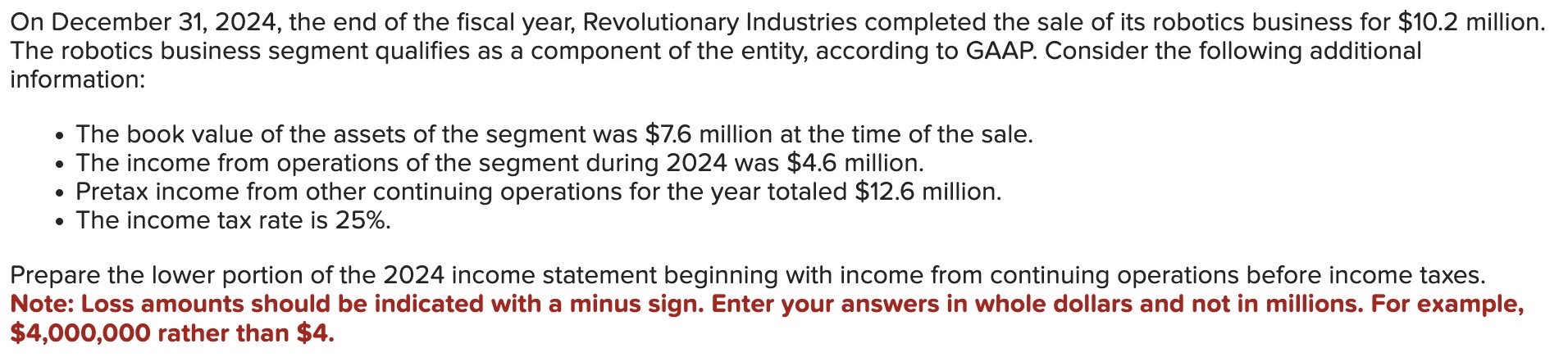 On December 31, 2024, the end of the fiscal year, | Chegg.com