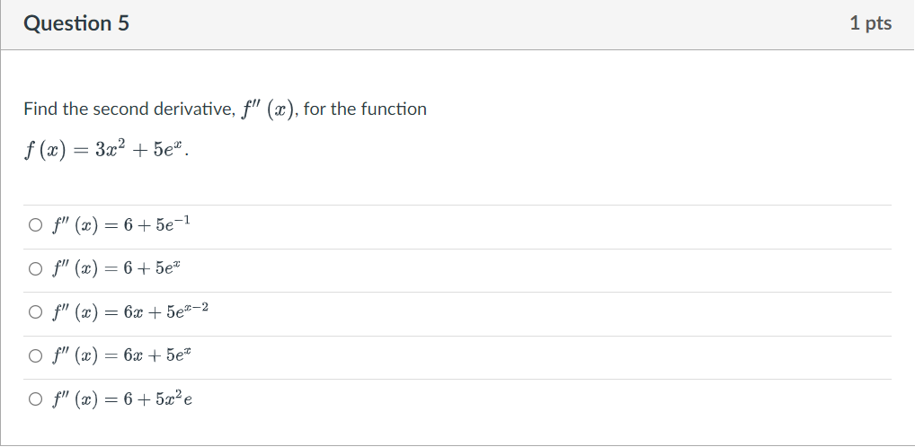 Solved Find the second derivative, f′′(x), for the function | Chegg.com