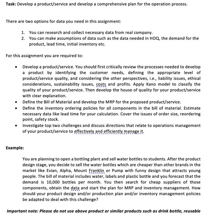 Solved For this assignment you are required to: - Develop a | Chegg.com