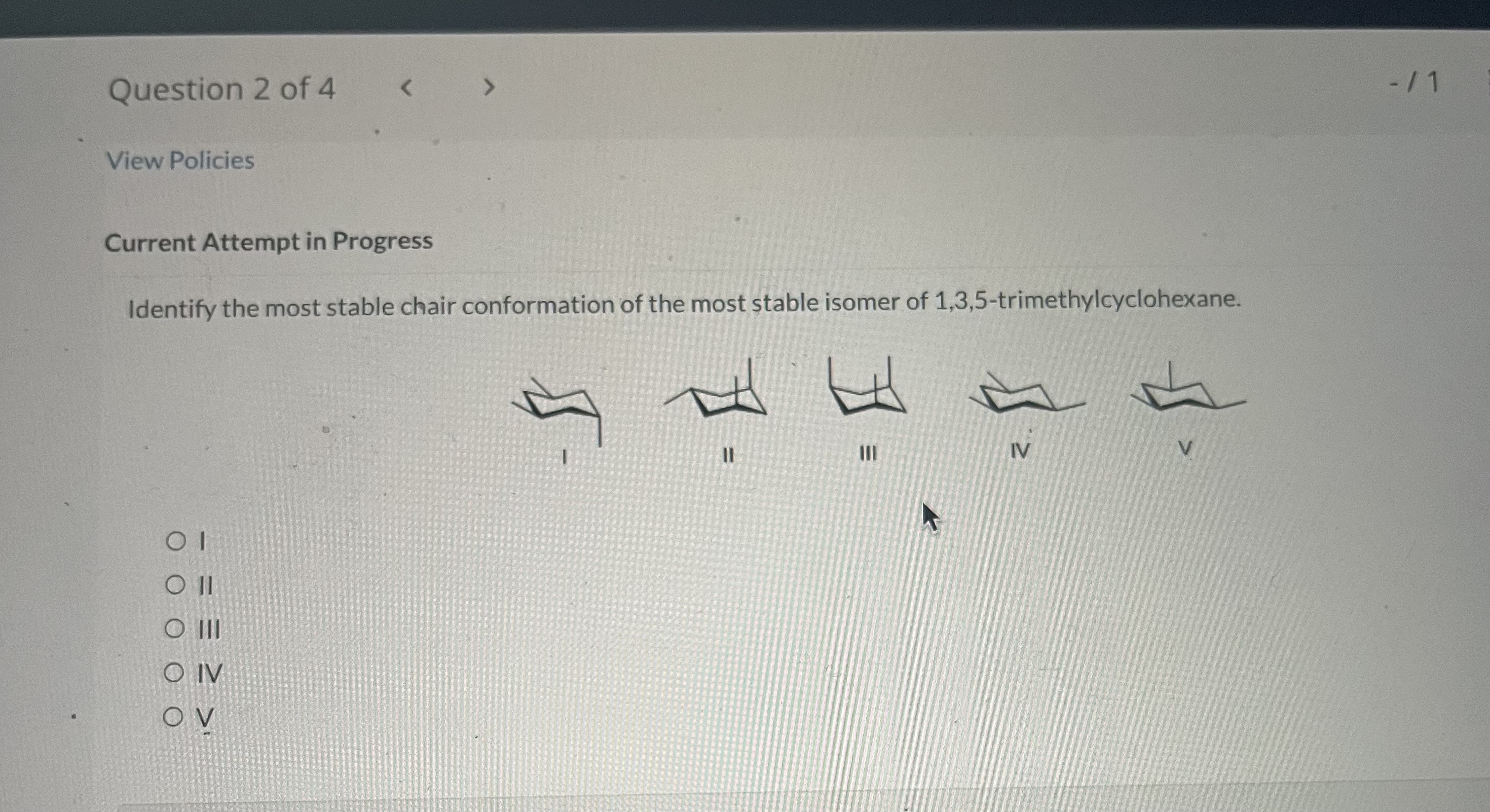 Solved Current Attempt in Progress Identify the most stable | Chegg.com