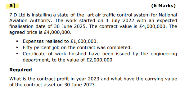 Solved 7 ﻿D Ltd is installing a state-of-the- ﻿art air | Chegg.com