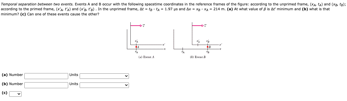 Solved Temporal separation between two events. Events A and | Chegg.com