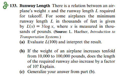 Solved 133. Runway Length There is a relation between an | Chegg.com