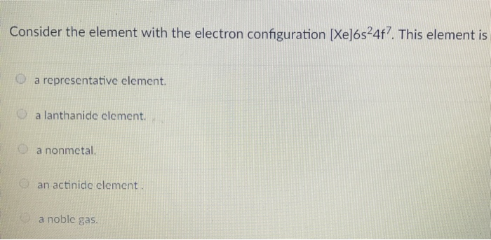 Solved Consider the element with the electron configuration | Chegg.com