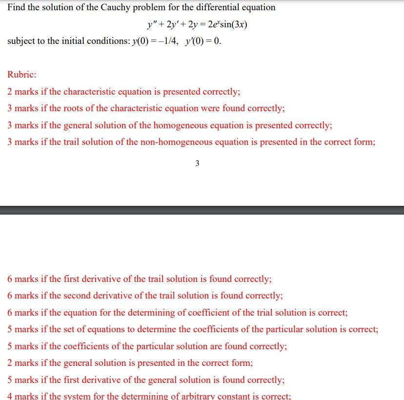 Solved Find the solution of the Cauchy problem for the | Chegg.com