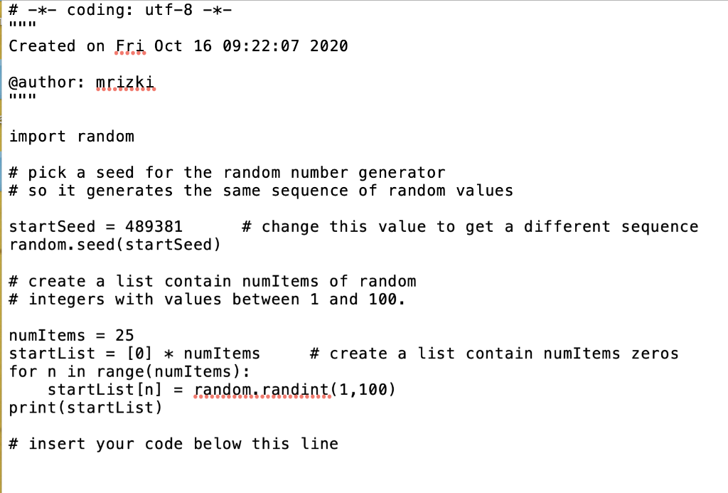 Solved The code to get us started is below. The code below | Chegg.com