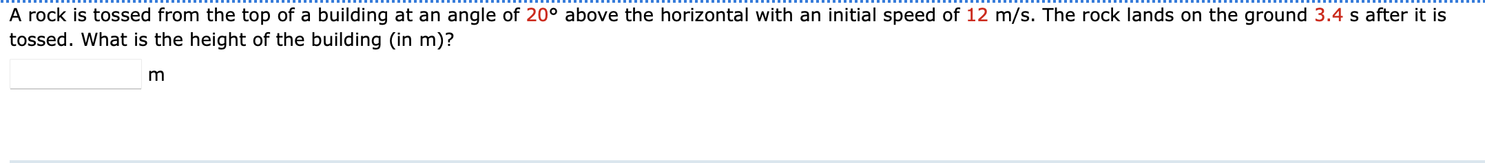 Solved A rock is tossed from the top of a building at an | Chegg.com
