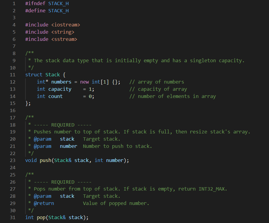 Solved 1 2 3 #ifndef STACK_H #define STACK_H 4 5 #include | Chegg.com