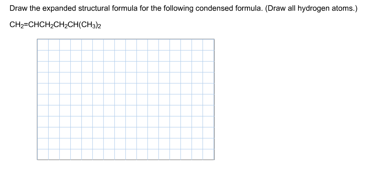 Solved Draw the expanded structural formula for the | Chegg.com