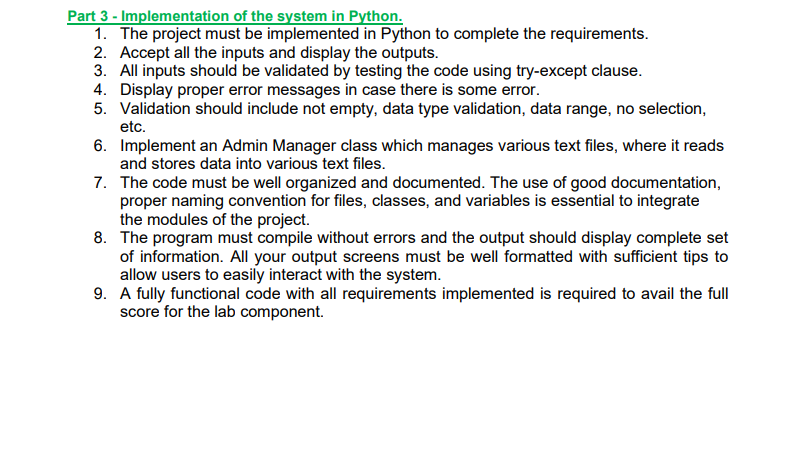 Solved Part 1 - System Requirements: User Registration and | Chegg.com