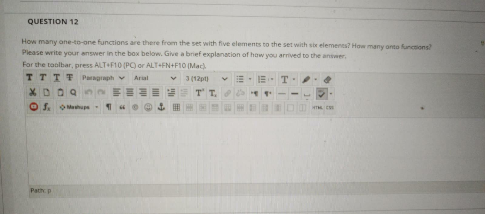 Solved QUESTION 12 How many one-to-one functions are there | Chegg.com