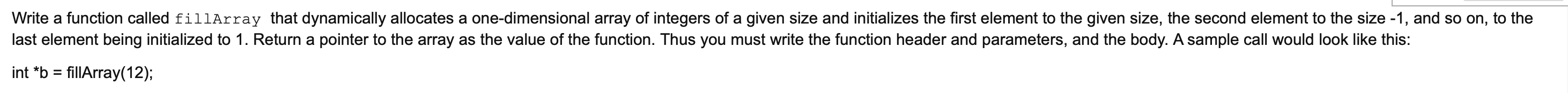 Solved Write A Function Called Fillarray That Dynamically 