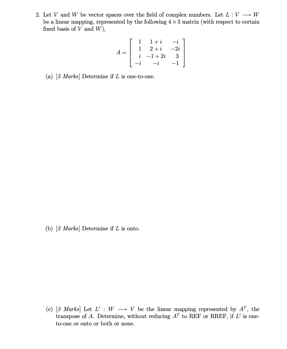 Solved let V and W be vector spaces over the field of | Chegg.com