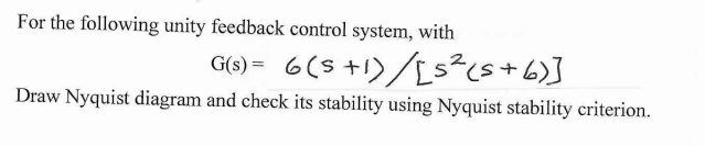 Solved For the following unity feedback control system, with | Chegg.com