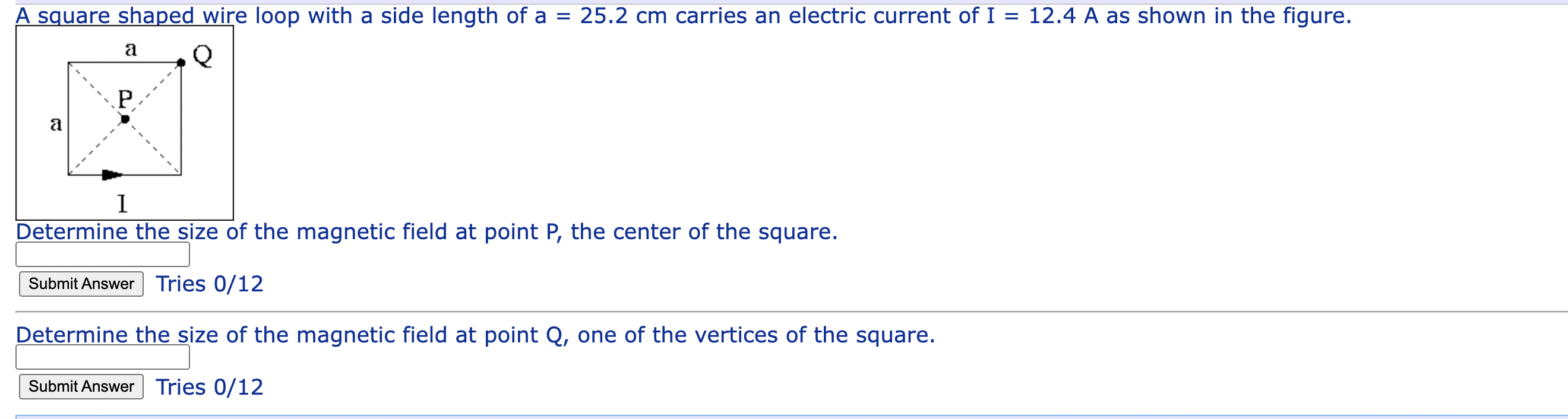 Solved A square shaped wire loop with a side length of a | Chegg.com