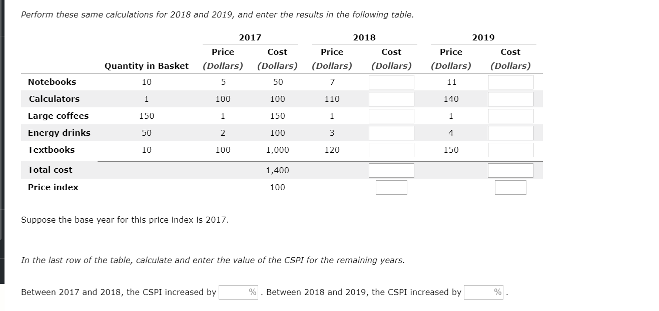 Solved Perform these same calculations for 2018 and 2019, | Chegg.com