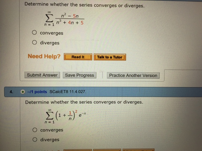 Solved Determine Whether The Series Converges Or Diverges