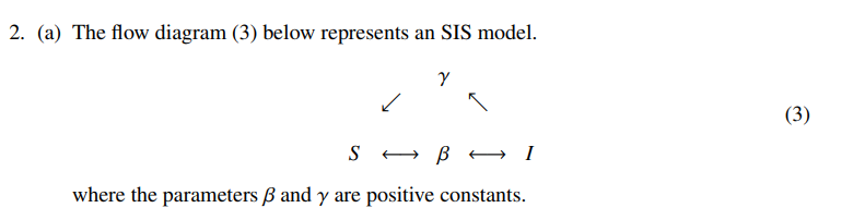 Solved 2. (a) The flow diagram (3) below represents an SIS | Chegg.com