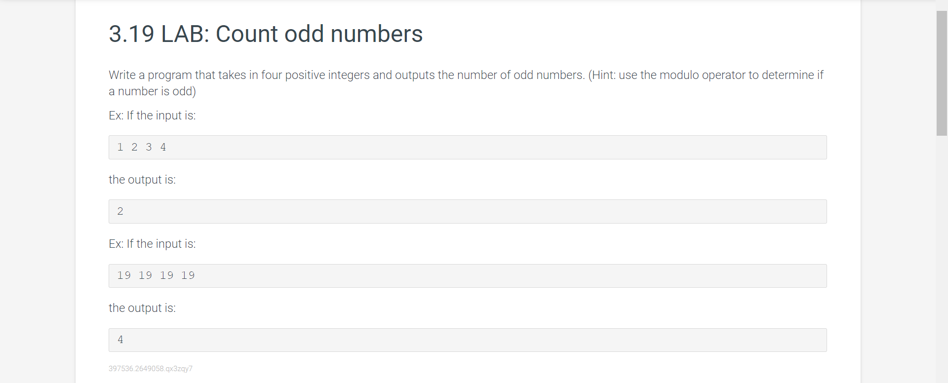 Solved 3 19 LAB Count Odd Numbers Write A Program That Chegg
