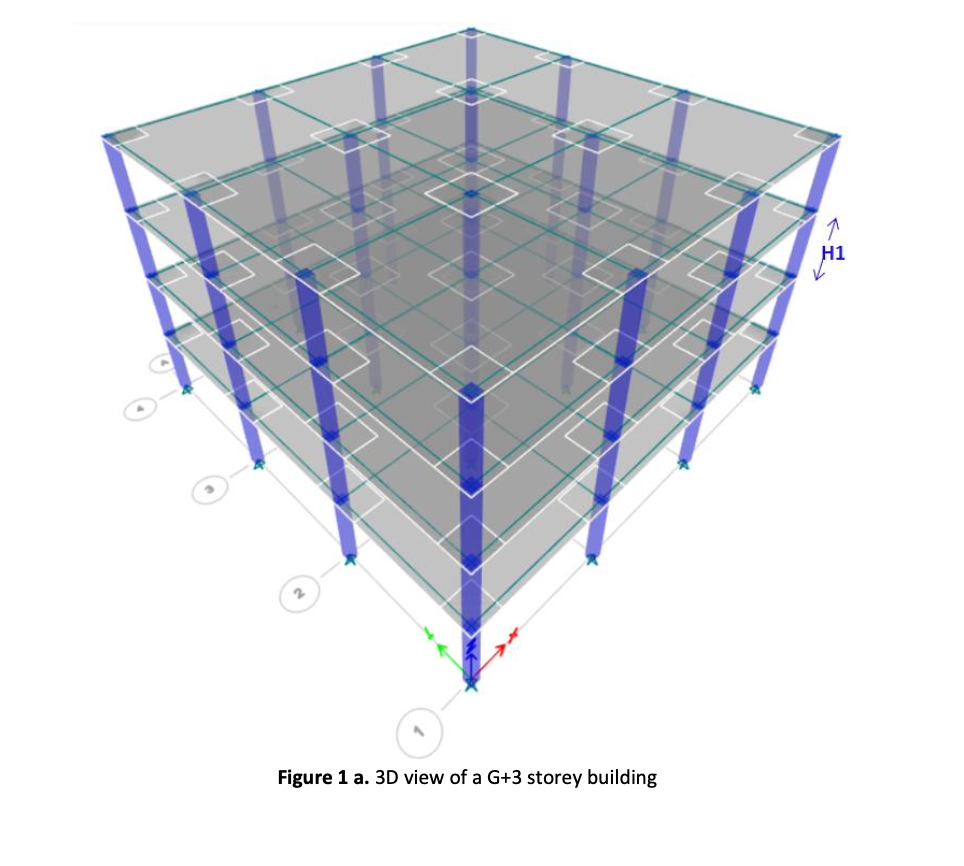 2 Figure 1 a. 3D view of a G+3 storey building H1 →← | Chegg.com