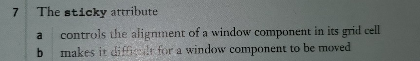 Solved The sticky attribute 7 controls the alignment of a | Chegg.com