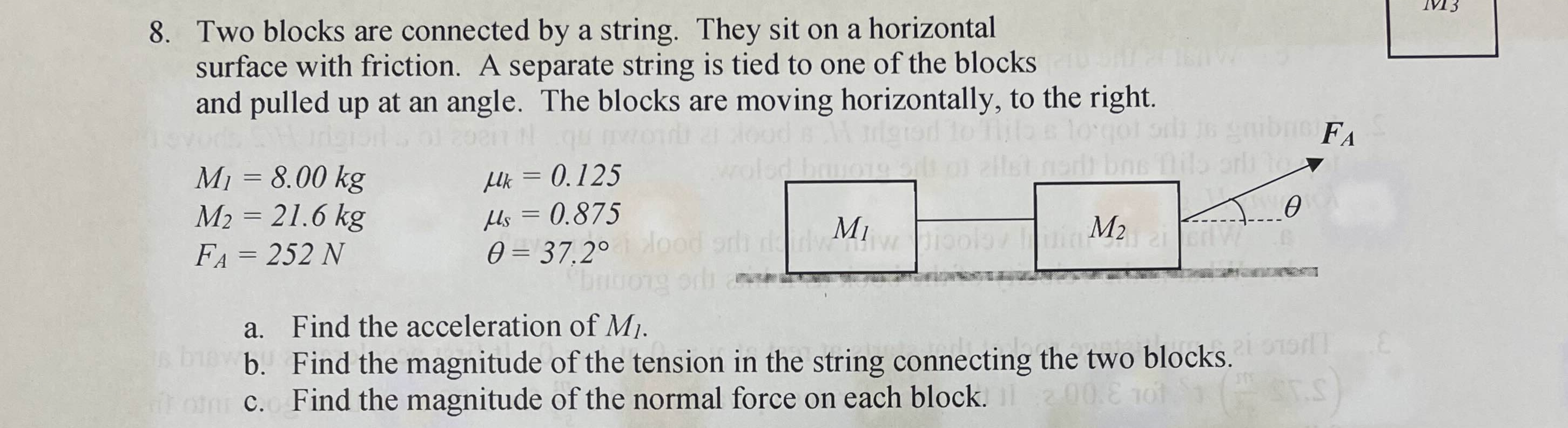 Solved Two blocks are connected by a string. They sit on a | Chegg.com