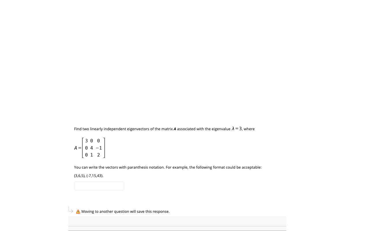 Solved Find two linearly independent eigenvectors of the | Chegg.com
