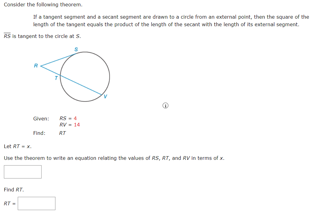 Consider the following theorem.If a tangent segment | Chegg.com