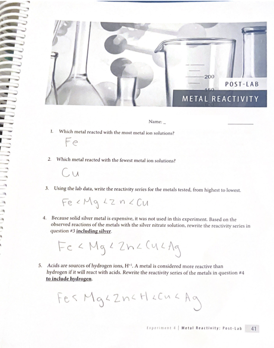 Solved 1. According to the Experiment: Properties of | Chegg.com
