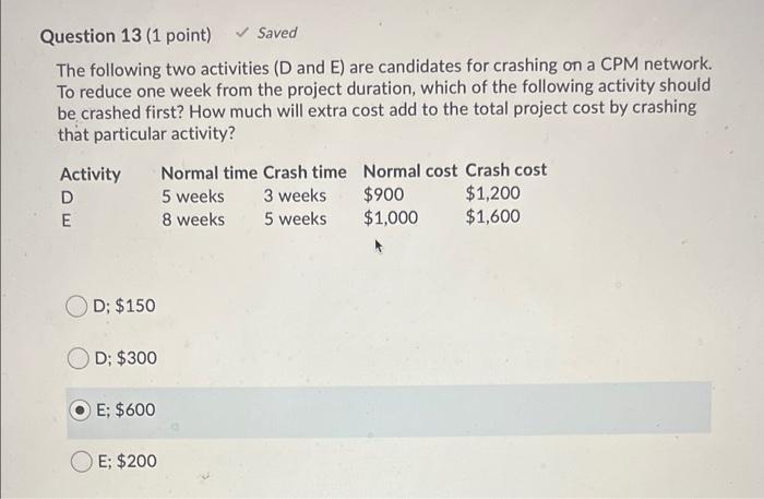 Solved Question 13 (1 point) Saved The following two | Chegg.com